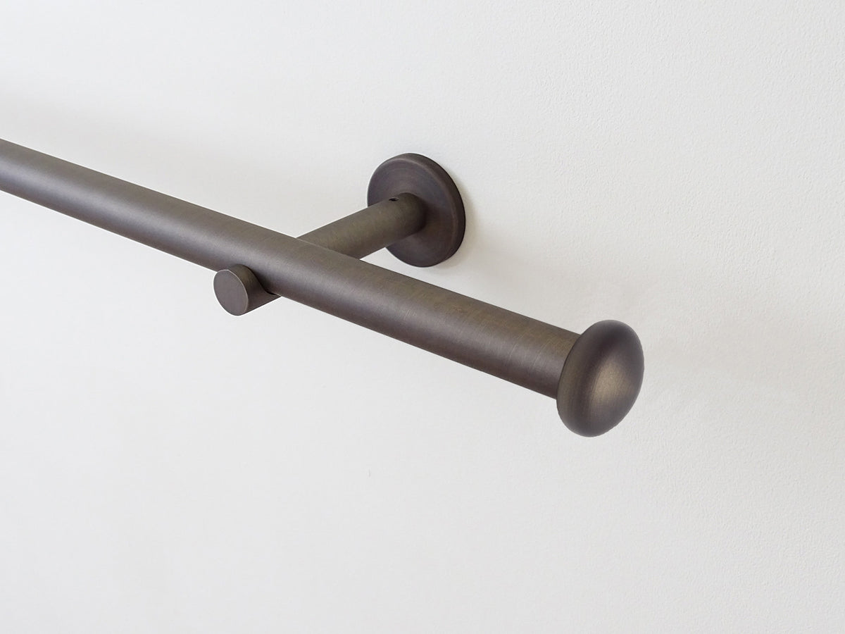 Walcot House | Brushed Bronze / antique brass metal curtain poles