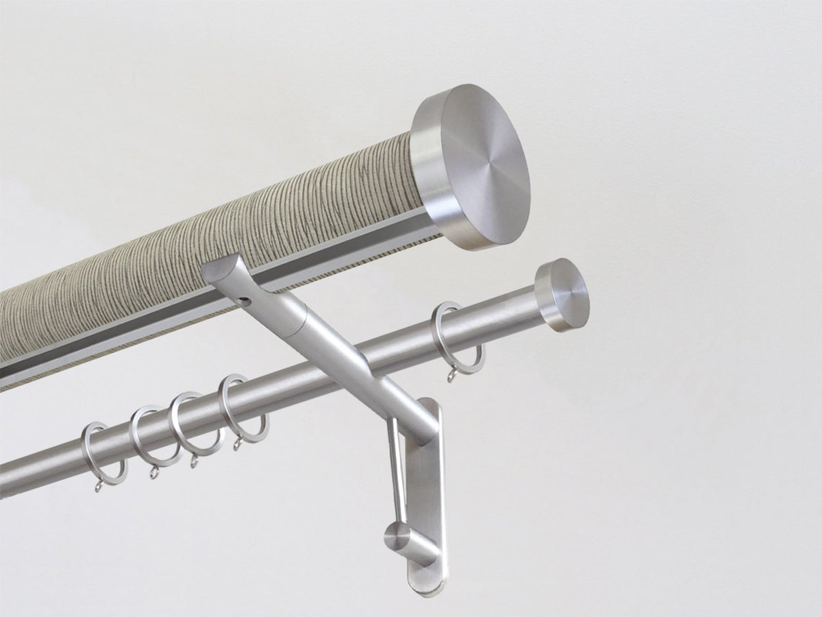 Walcot House | Designer Green Shale Double Curtain Pole Set for Net ...