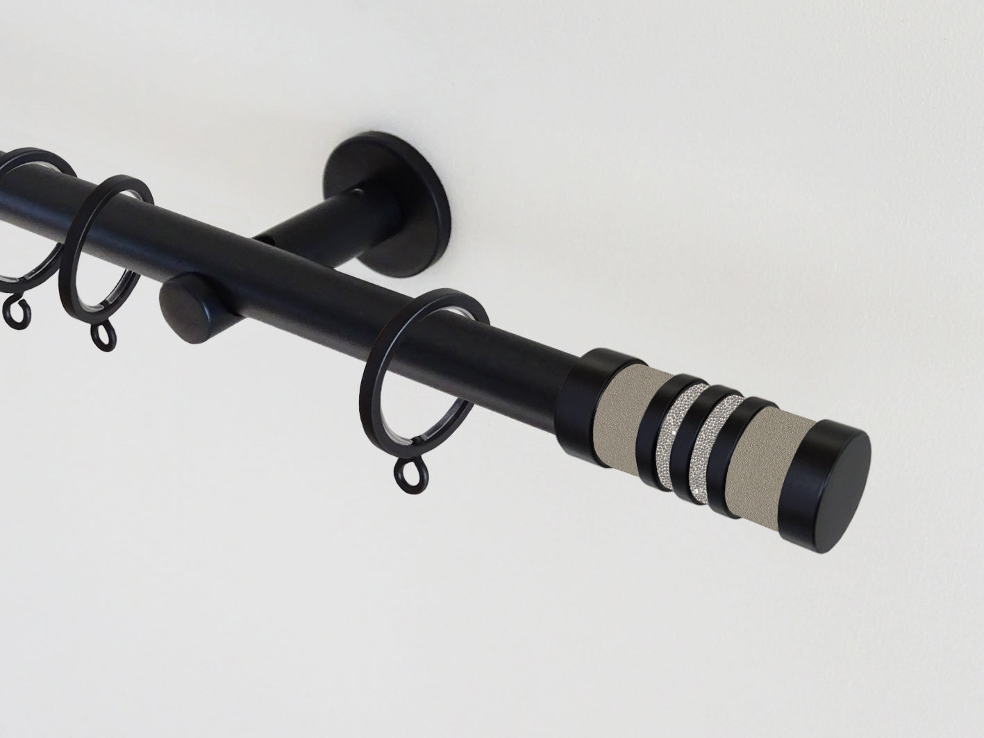Matt Black Metal Curtain Poles 19mm Diameter | Walcot House